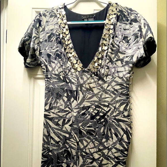 Sheri Bodell | Dresses | Sheri Bodell Silk Dress With Silver ...